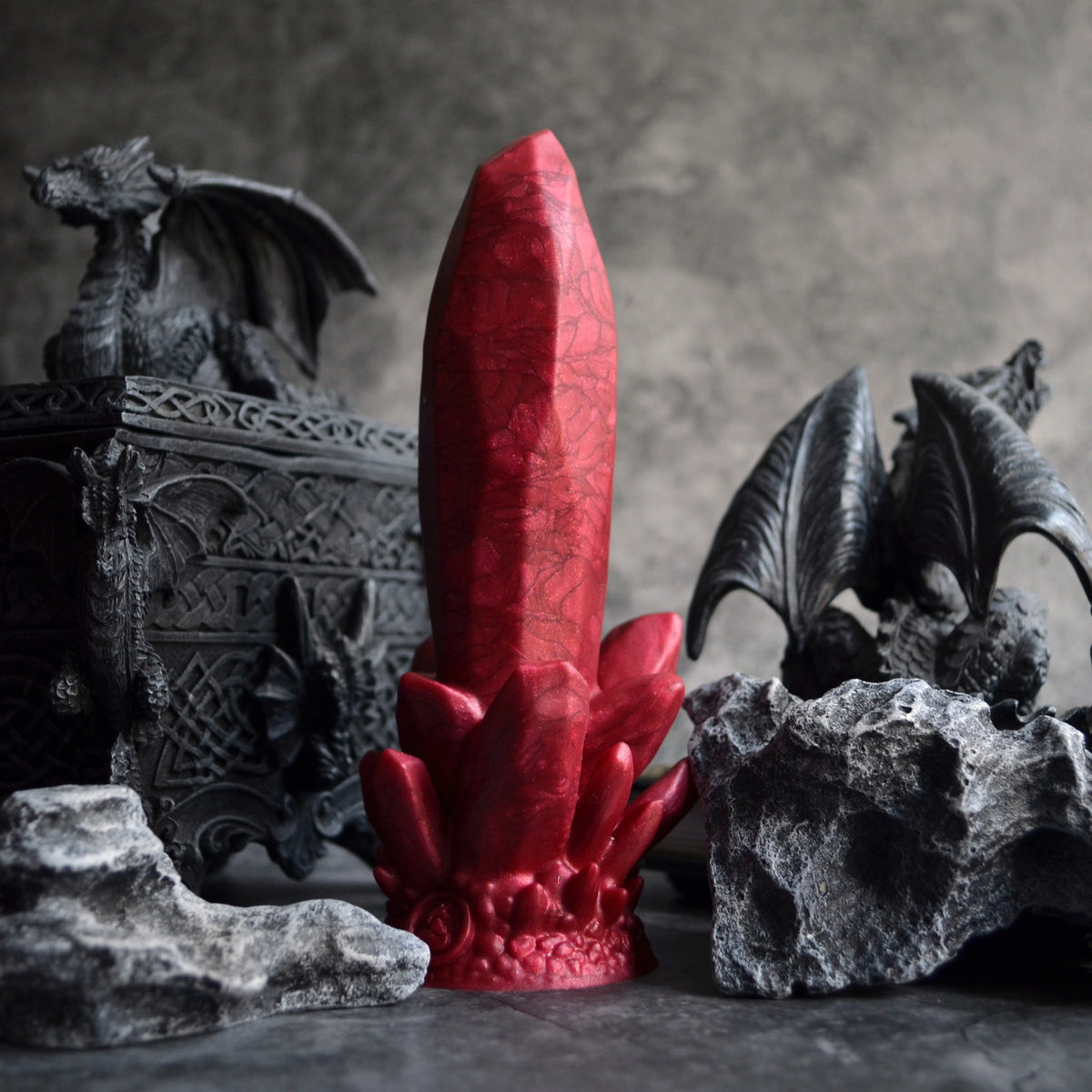 Echo Volcanic Ruby : Intense Red Crystal Dildo | Fera Daemon